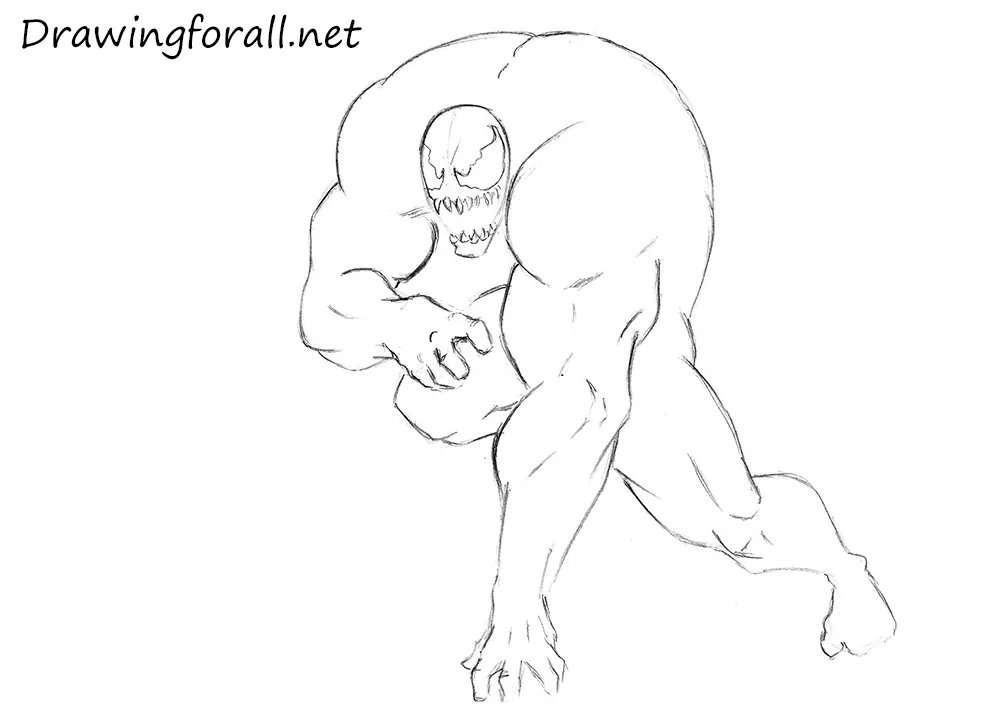 how to draw venom logo easy