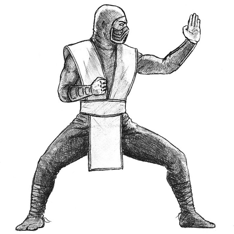 Sub Zero Mortal Kombat 9 Drawing