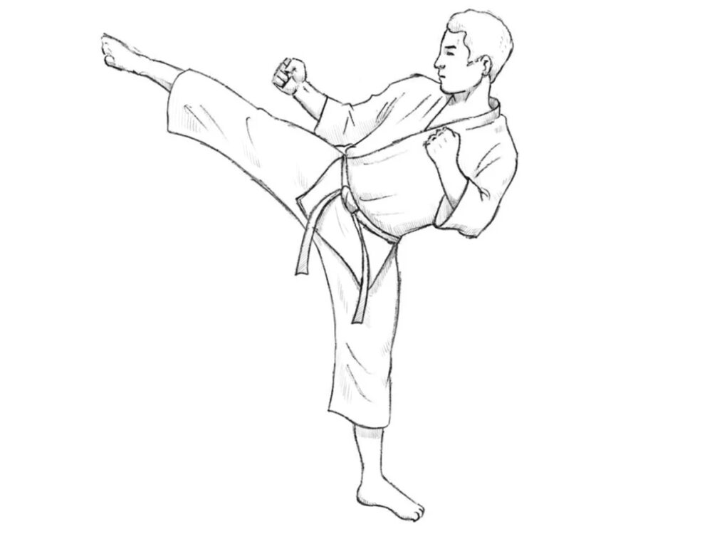 How to Draw a Karate Fighter - Drawingforall.net