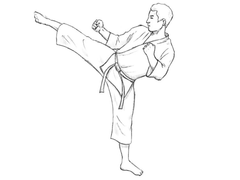 How to Draw a Karate Fighter - Drawingforall.net