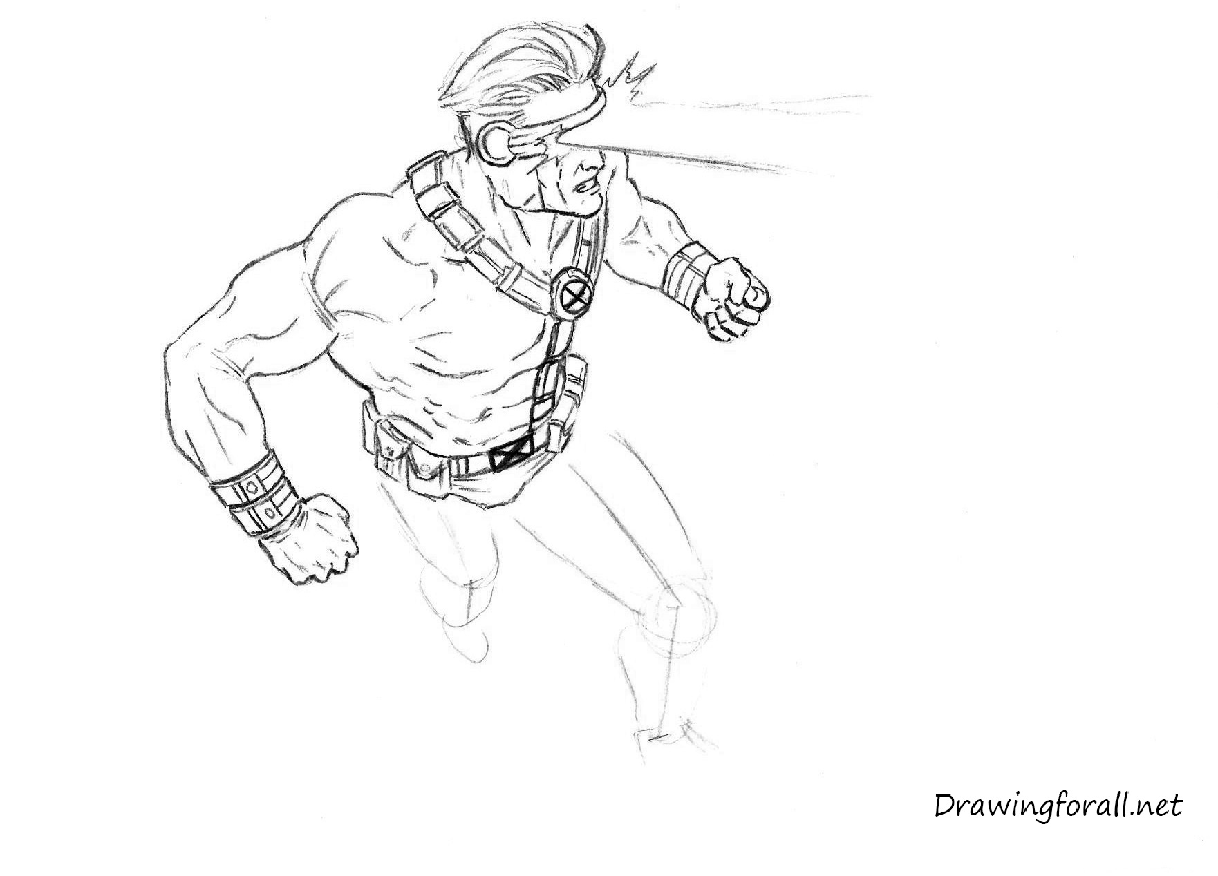 How to draw Cyclops from X-Men
