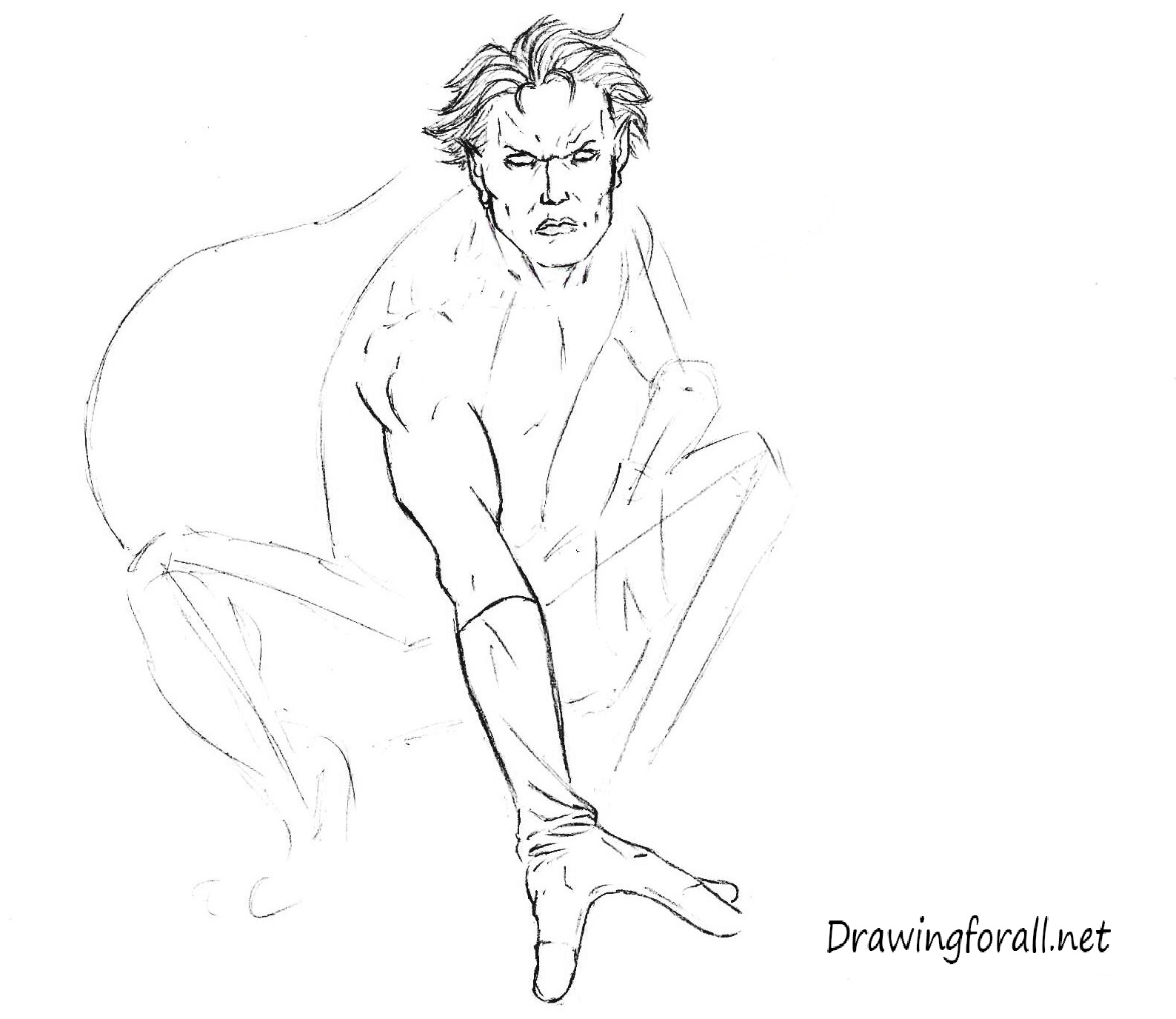 how to draw nightcrawler from X-Men | Drawingforall.net