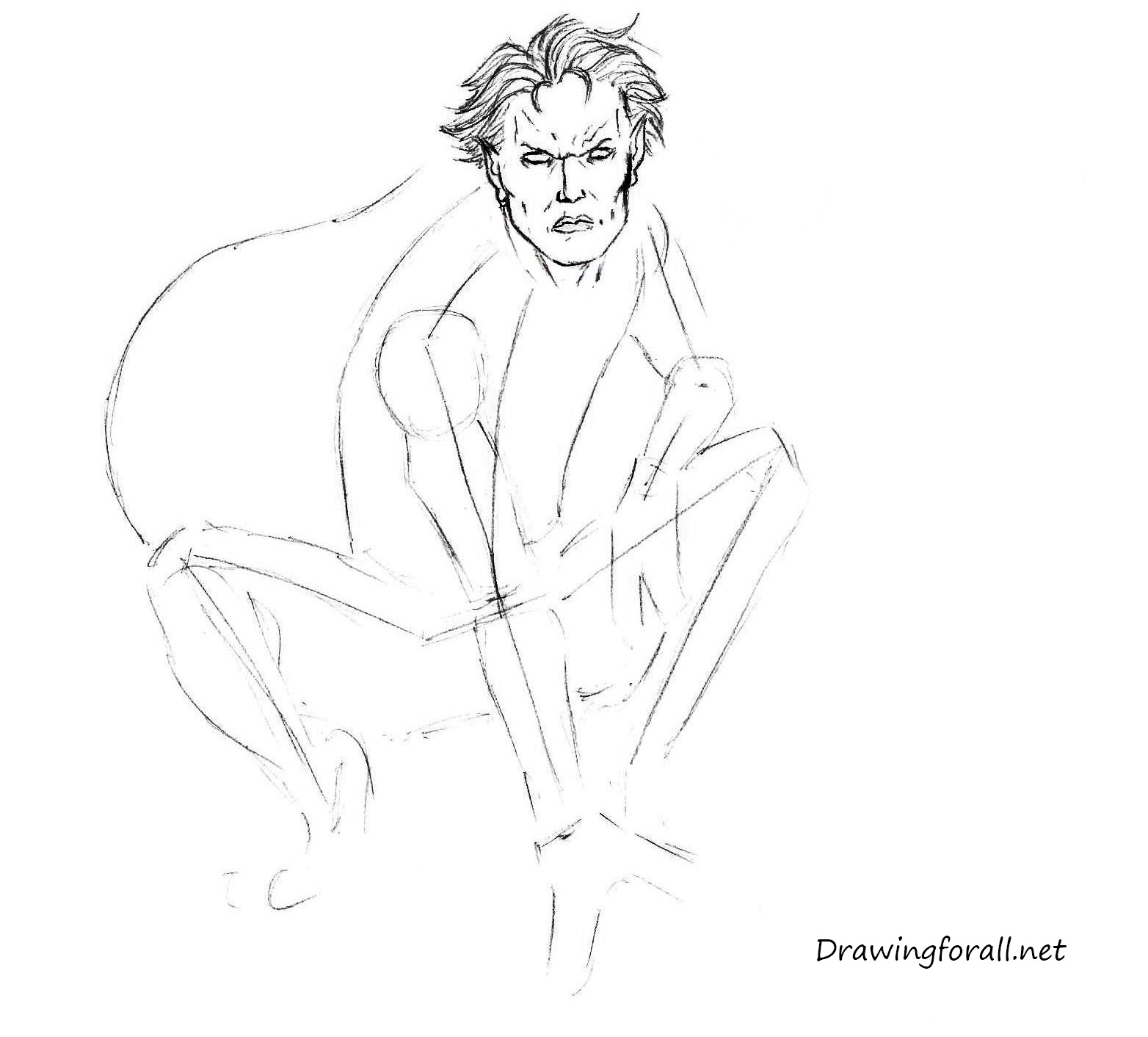 How to draw Nightcrawler step by step