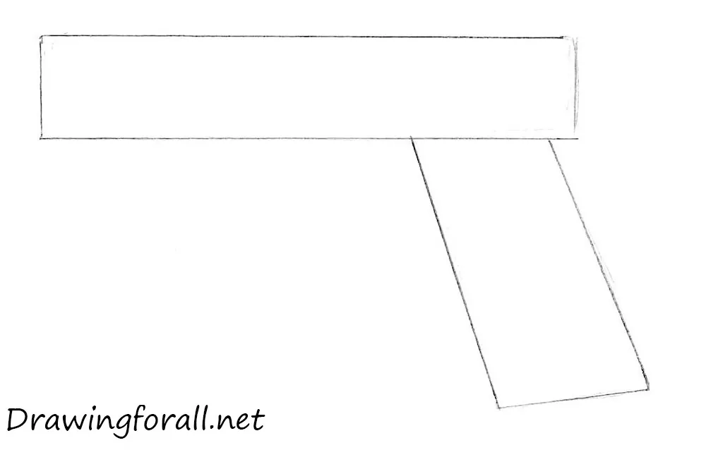 how to draw a gun with paper