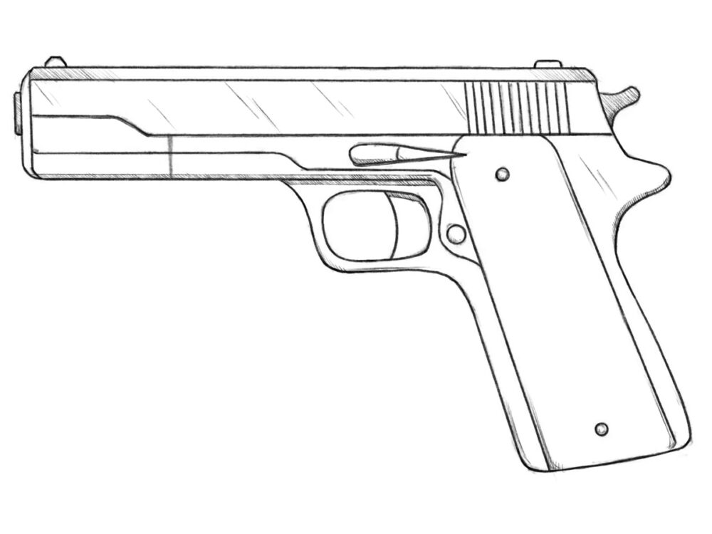 How to Draw a Gun - Drawingforall.net