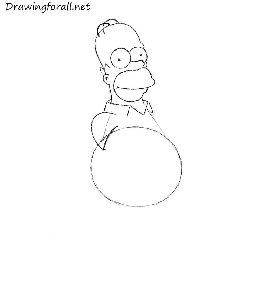 how to draw homer simpsons head