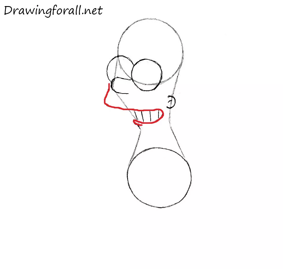 how to draw homer simpsons head