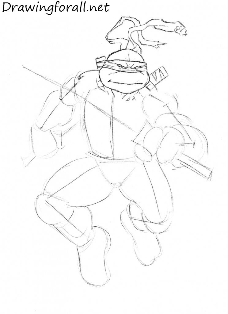 How To Draw Leonardo Tmnt Step By Step Drawing Tutorials