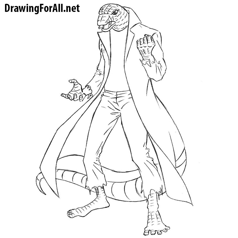 Lizard Man Spiderman Drawing