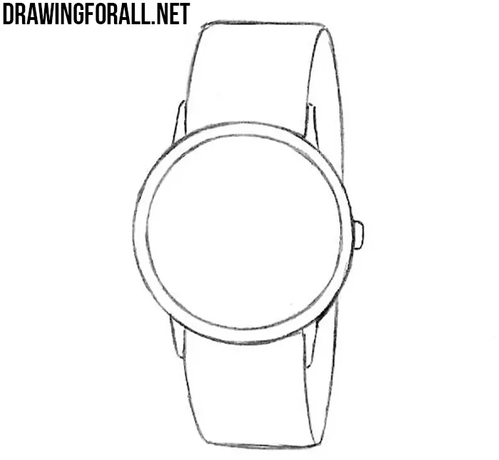 how to draw digital wrist watch