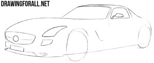 How to draw a Mercedes Electric SLS