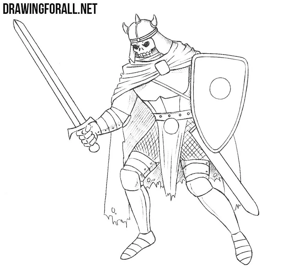 how to draw a knight cartoon