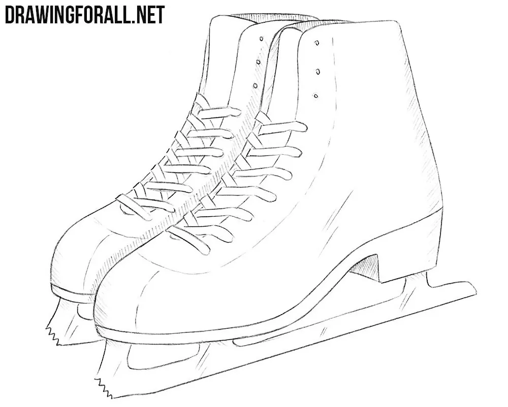 how to draw ice skating shoes