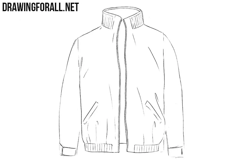 how to draw a mens leather jacket