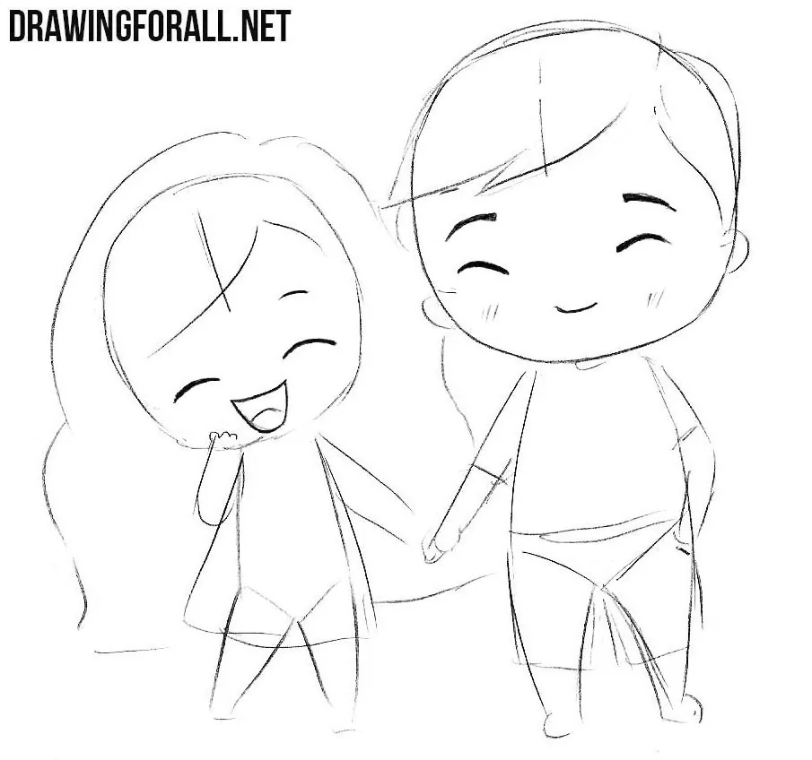 how to draw a girl and boy easy