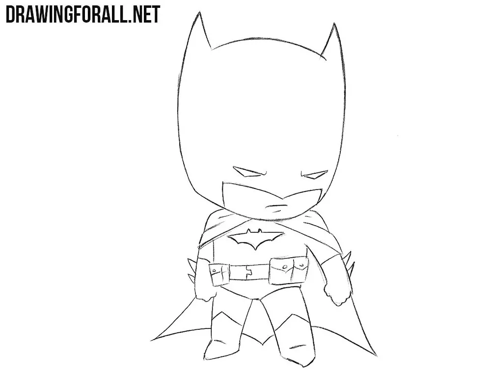 how to draw batman logo outline