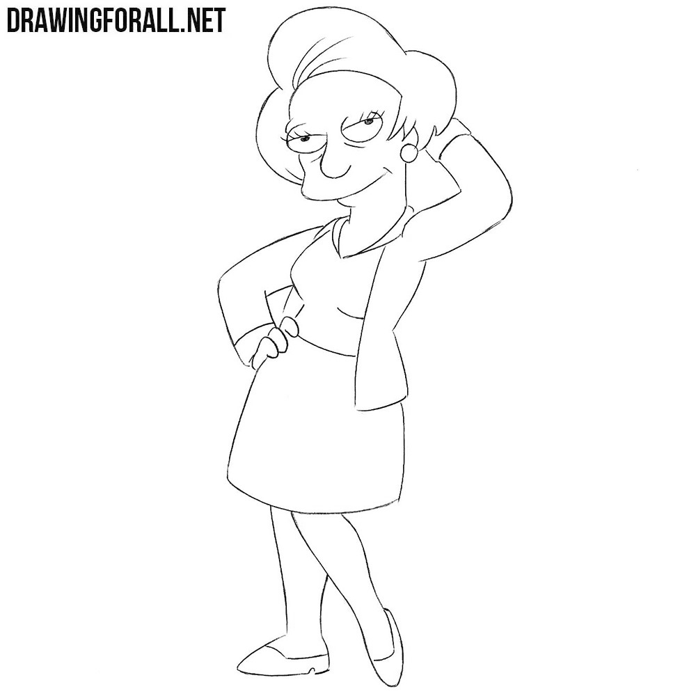 Drawing For All — How to Draw Edna Krabappel