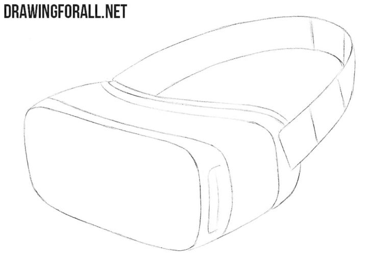 3 How to draw a virtual reality headset easy | Drawingforall.net
