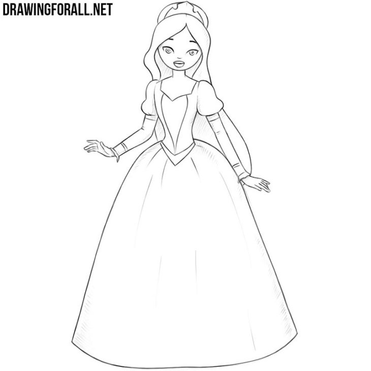 How to draw a princess easy | Drawingforall.net