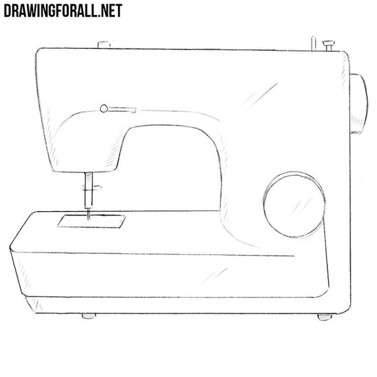 How to draw a sewing machine | Drawingforall.net