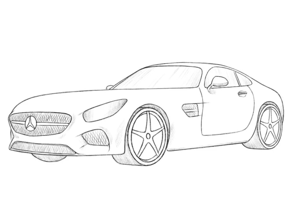 How to Draw a Mercedes-Maybach
