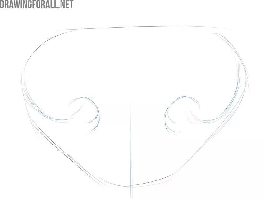how to draw nose step by step easy