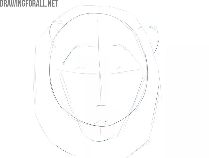 how to draw cartoon lion face
